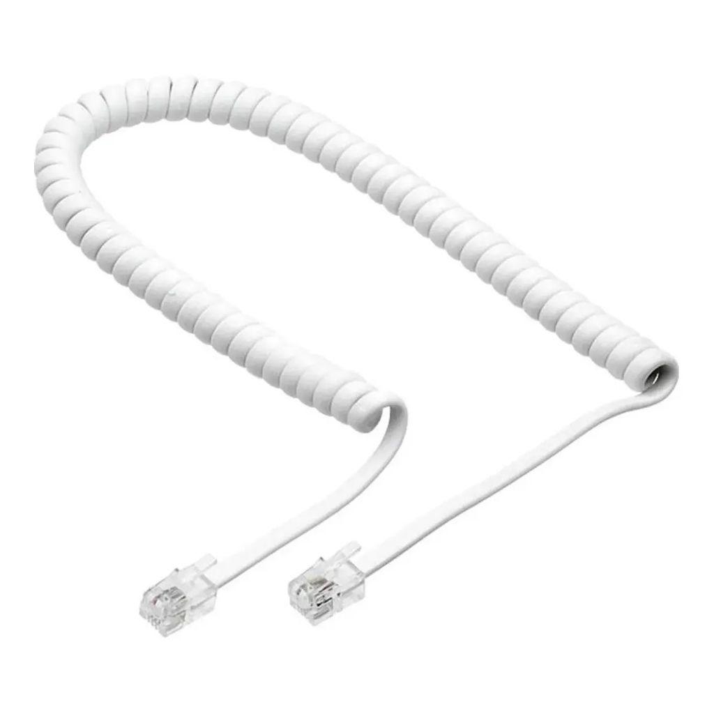Cabo Espiral Para Telefone RJ11 Branco 1 Metro - Sibell - Cabo de ...