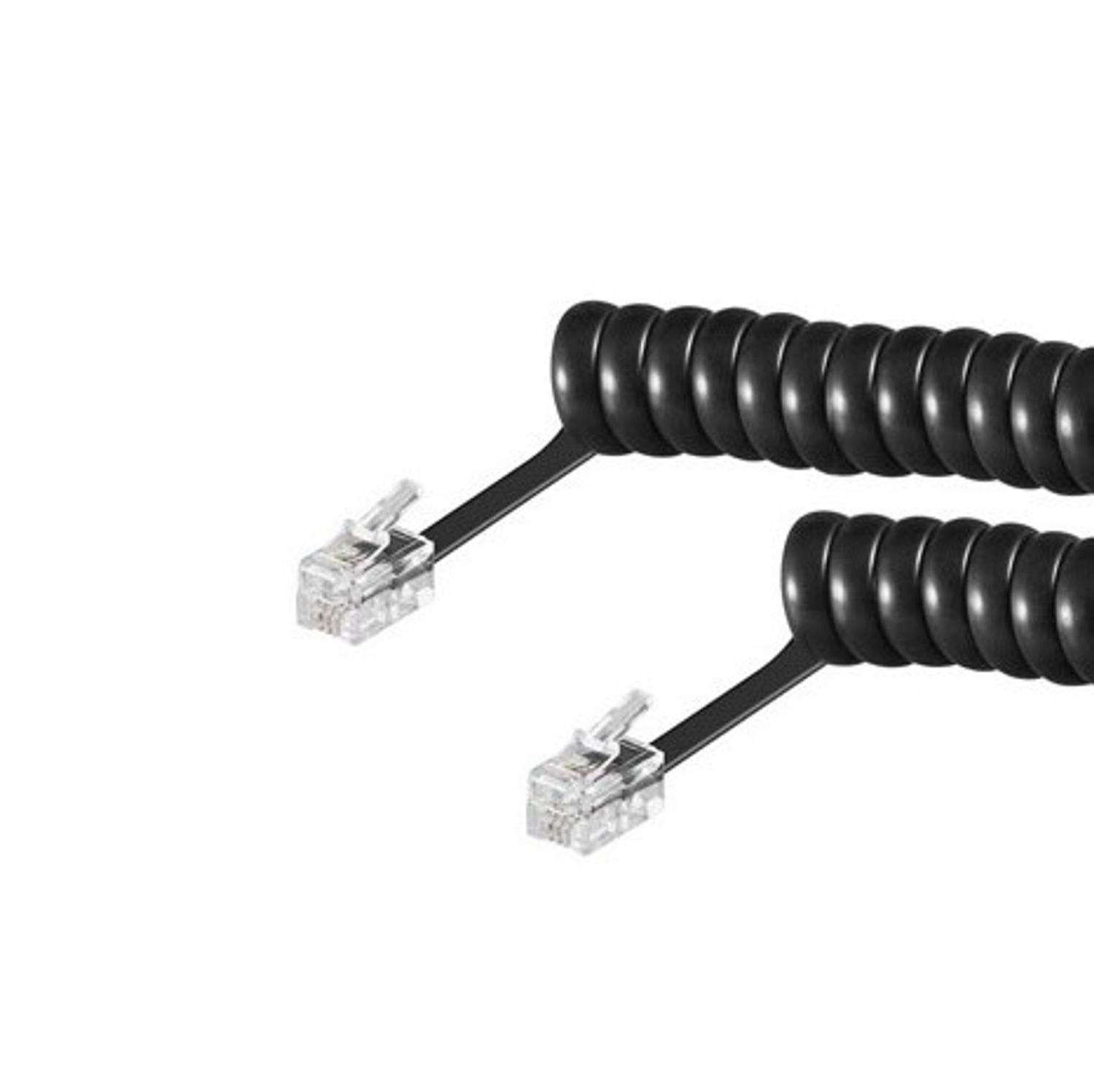 Cabo Fio Espiral Telefone 5 Unidades Preto 1,8 Metros Rj9 - Golden Cabo ...
