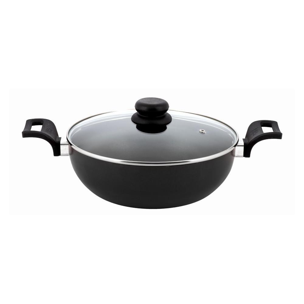 Caçarola Wok Mr. Cook LS GMT Antiaderente em Alumínio com Tampa de ...