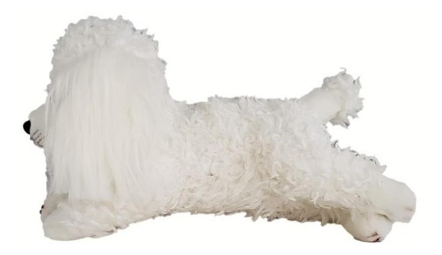 Cachorro De Pelúcia Poodle Branca Deitado Manuque P27P 35 Cm - Pelúcia ...
