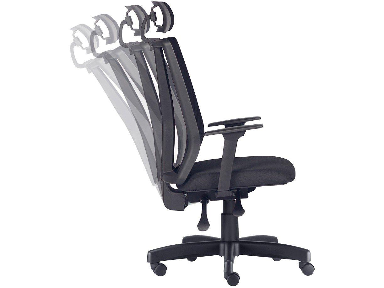 Cadeira de Escritório Presidente Giratória Preta - Office Addit Premiun ...