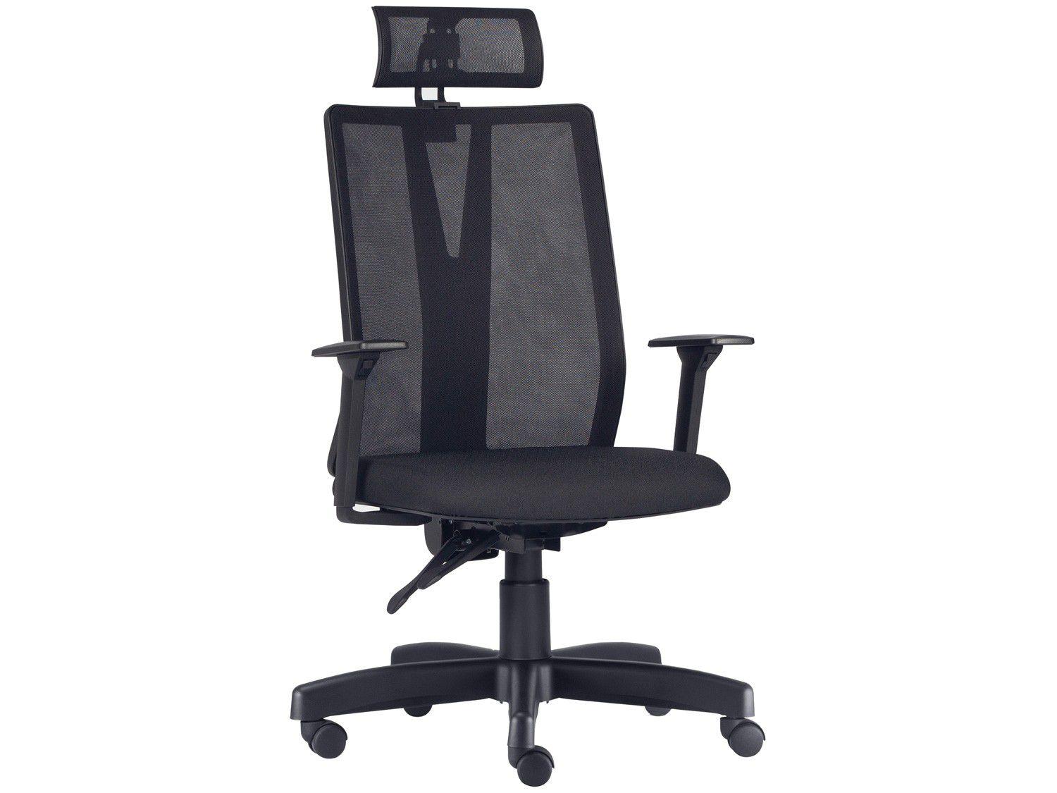 Cadeira de Escritório Presidente Giratória Preta - Office Addit Premiun ...