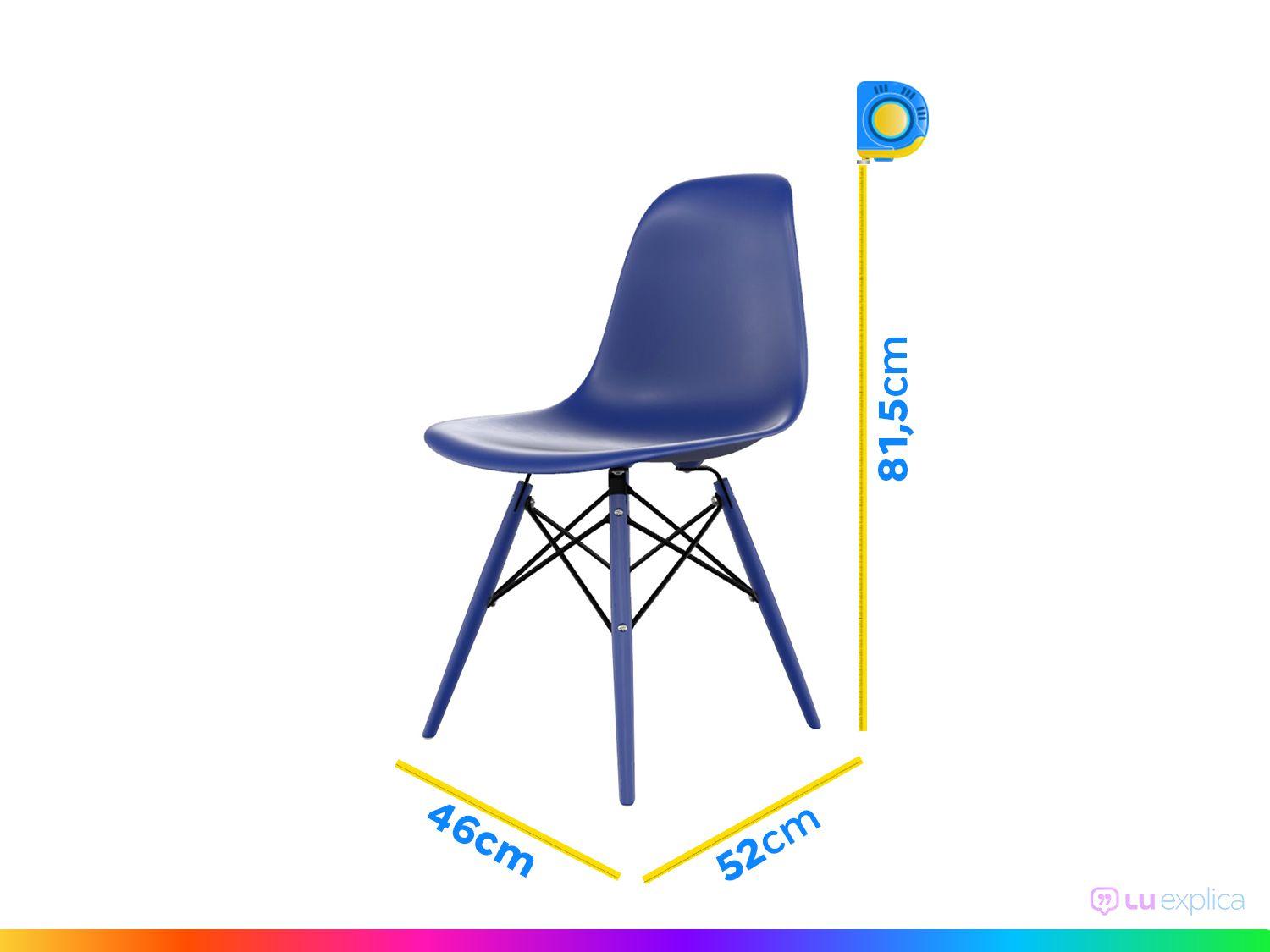 Cadeira de Polipropileno Empório Tiffany Eames DSW - Azul Bic 1