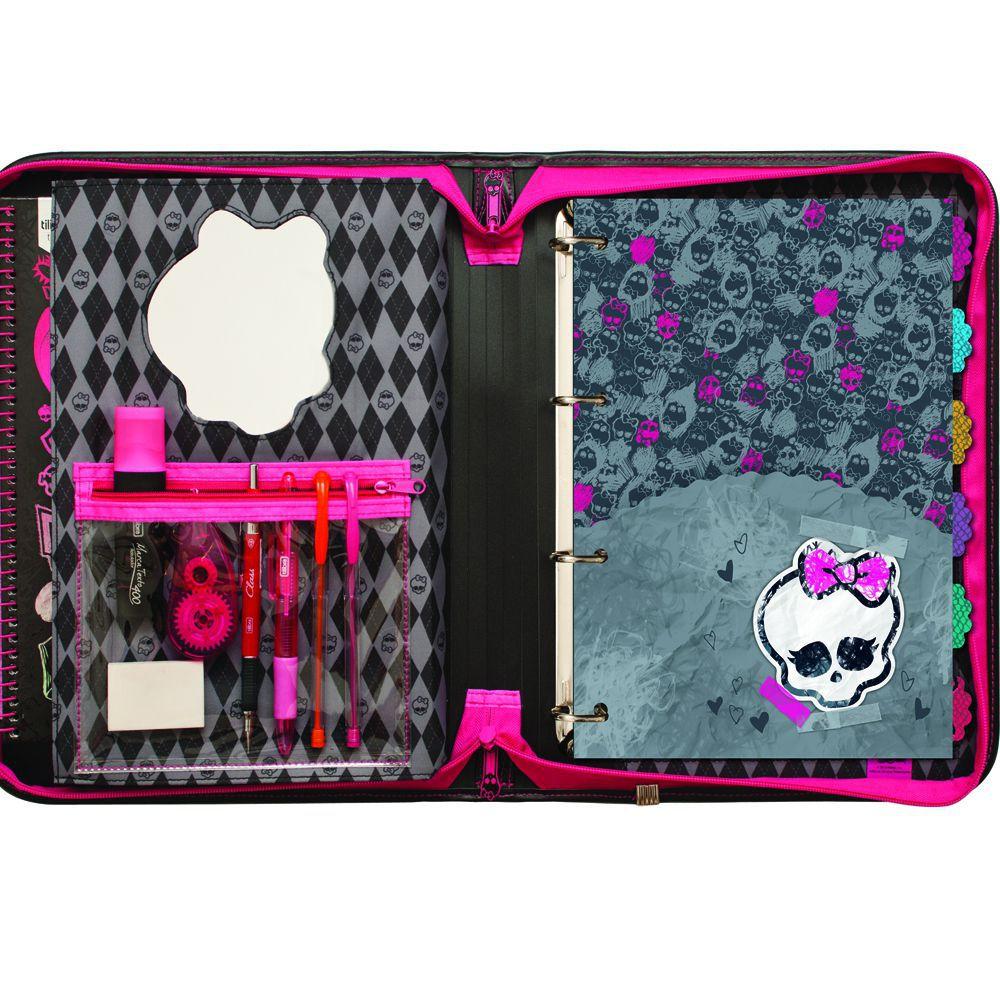 Caderno Escolar Argolado Top (Fichário) Monster High c/bolso interno ...