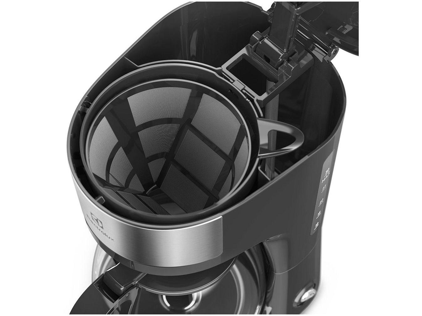 Cafeteira Elétrica Electrolux Efficient ECM20 30 Cafés Preto e Inox