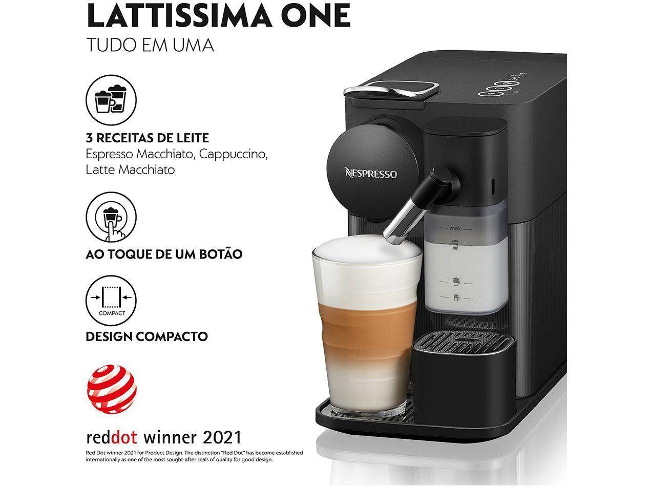 Cafeteira Espresso Nespresso Lattissima One Preto