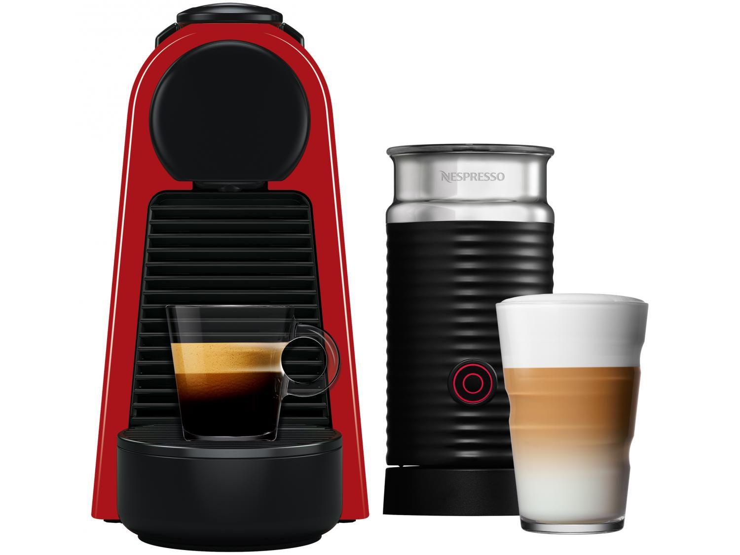 Cafeteira Nespresso Combo Essenza Mini Red + Aero3 Vermelha