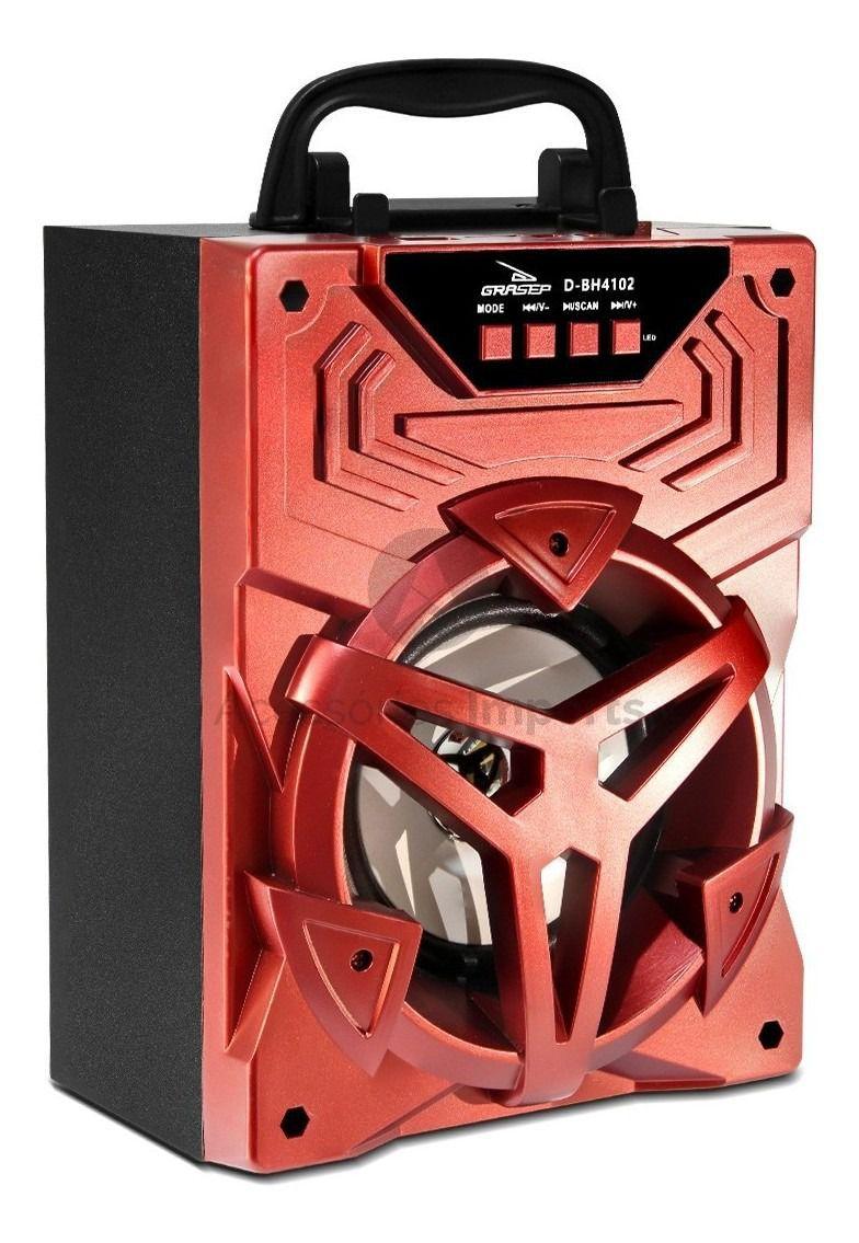 Caixa Caixinha Som Portátil Bluetooth Mp3 Pen Drive Fm - Grasep - Caixa ...