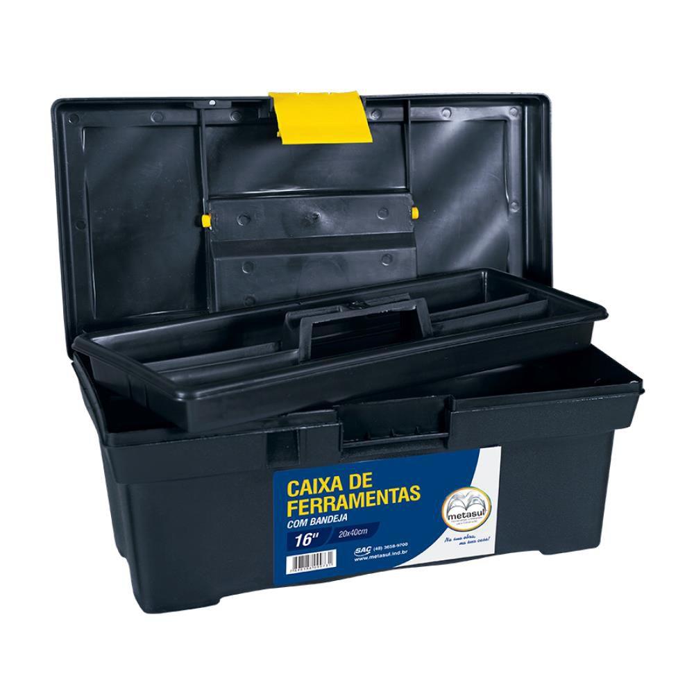 Caixa de Ferramentas 16” c/ Bandeja Metasul 13601008 - Caixa de Ferramentas - Magazine Luiza