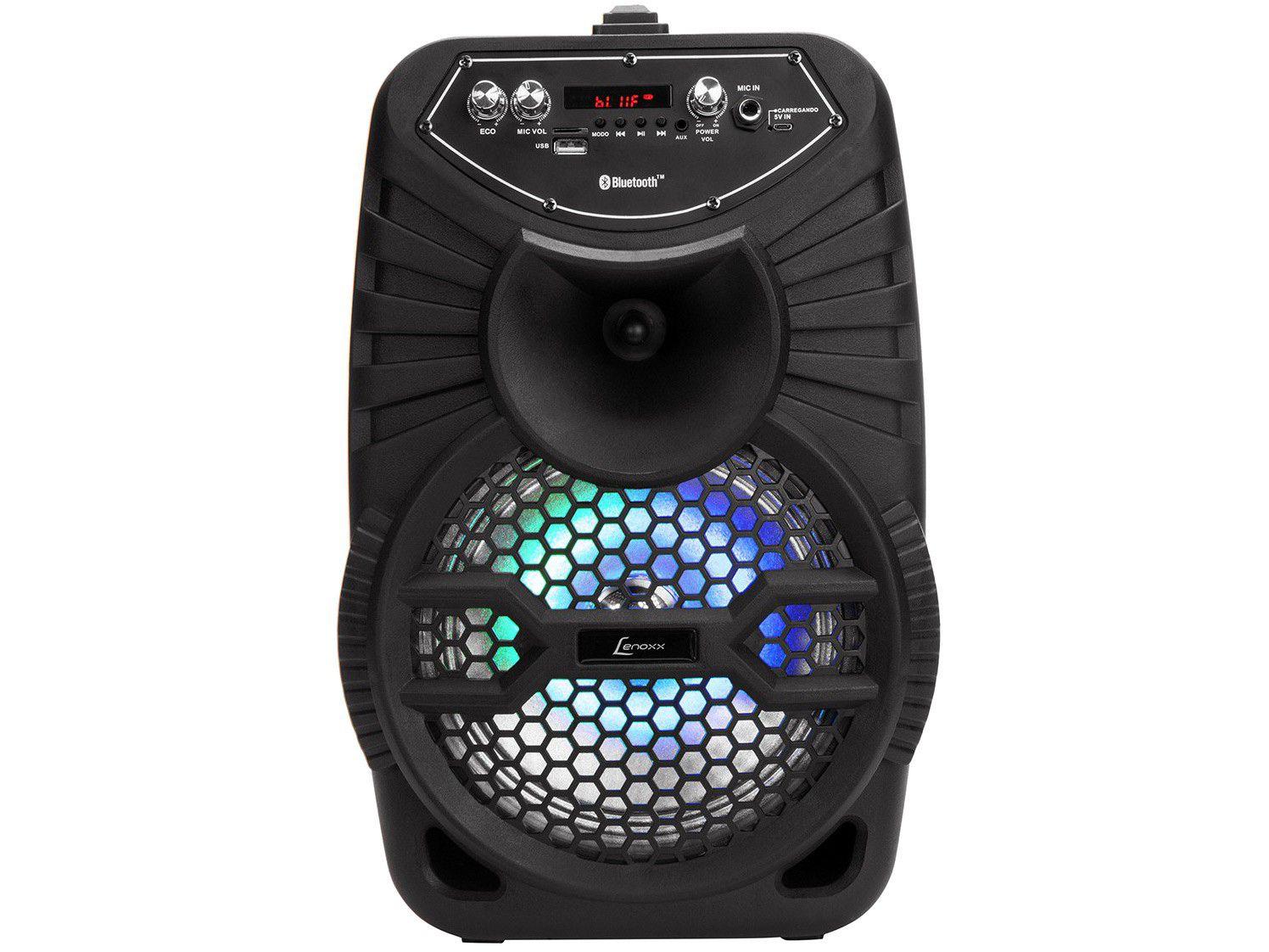 Caixa de Som Bluetooth Lenoxx CA 100 Portátil Amplificada 120W USB