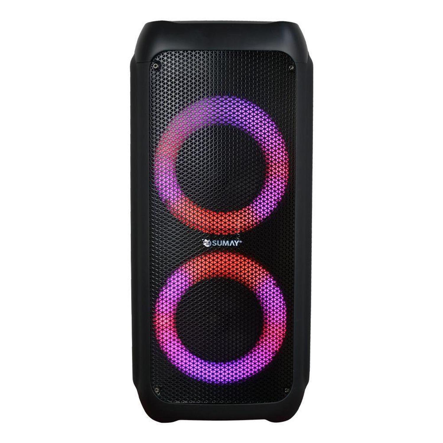 Caixa de Som Portátil Power Box 400W Rms USB Bluetooth Rádio FM Sumay ...