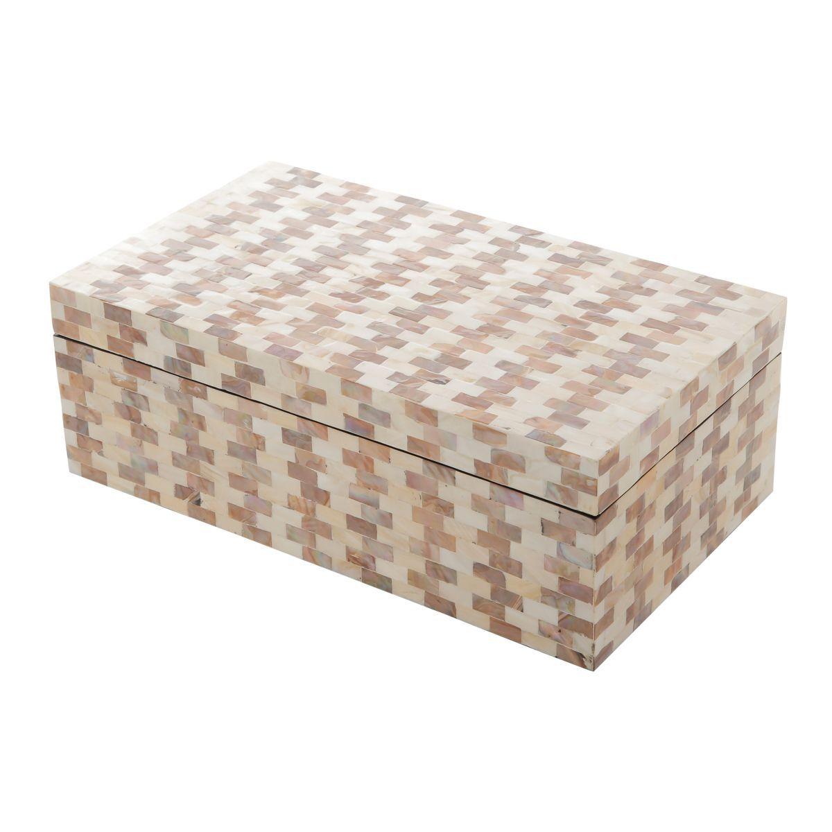 Caixa Retangular De Madeira Royal Madrepérola MDF 26x14cm - Caixas em ...