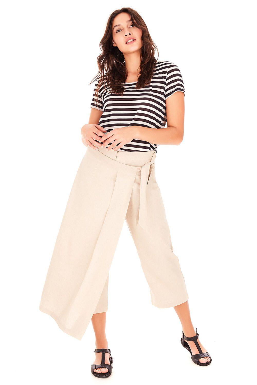 Calça Saia - Kaki - Side Walk - Calça Feminina - Magazine Luiza