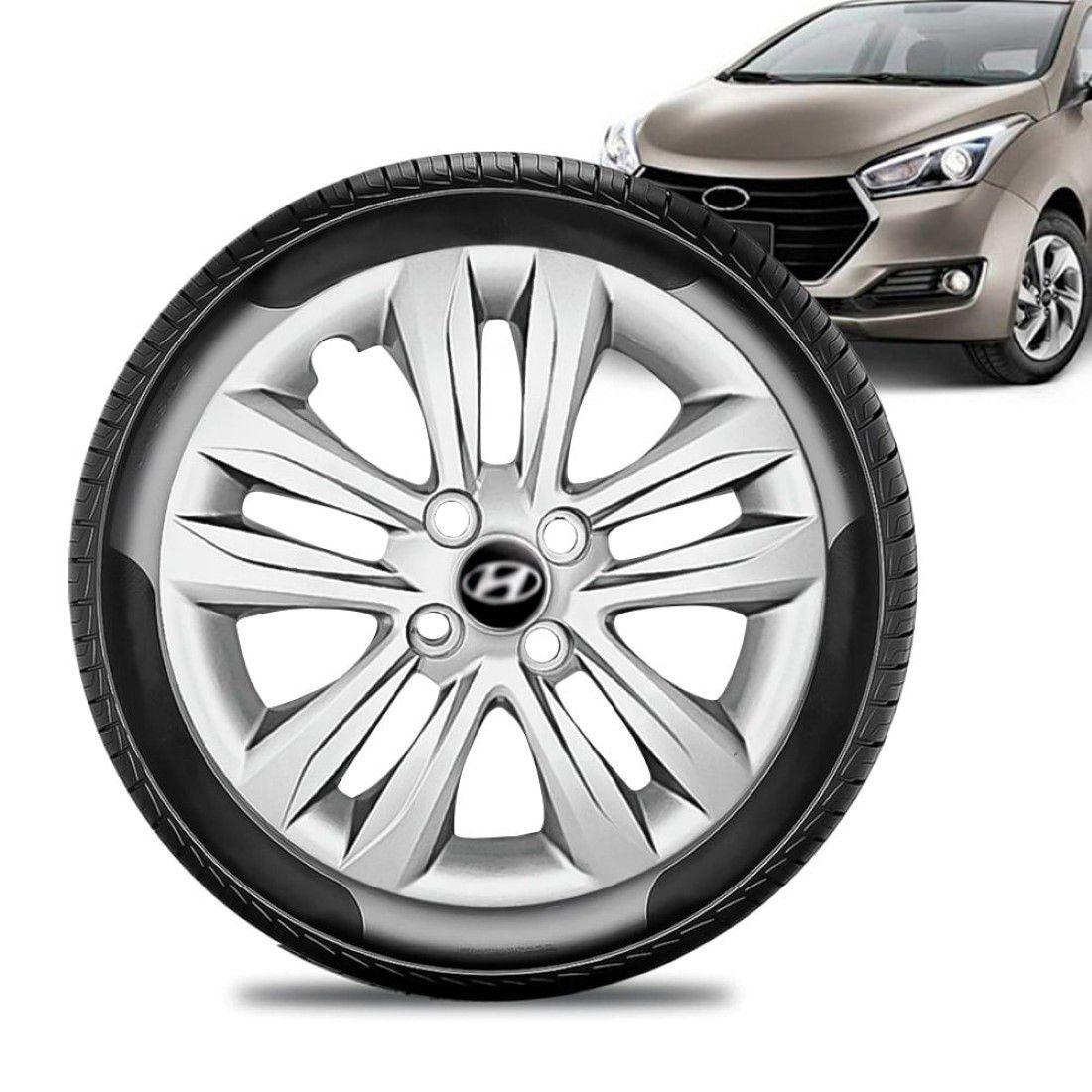 Calota Hyundai HB20 Aro 15 Prata Emblema Preto - GFM - CALOTA - Calota ...