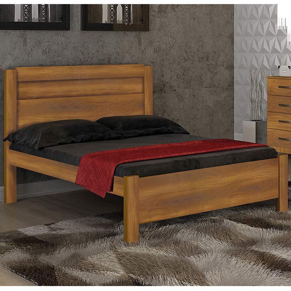 Cama Casal Madri Nogal - Salleto - Cama de Casal - Magazine Luiza