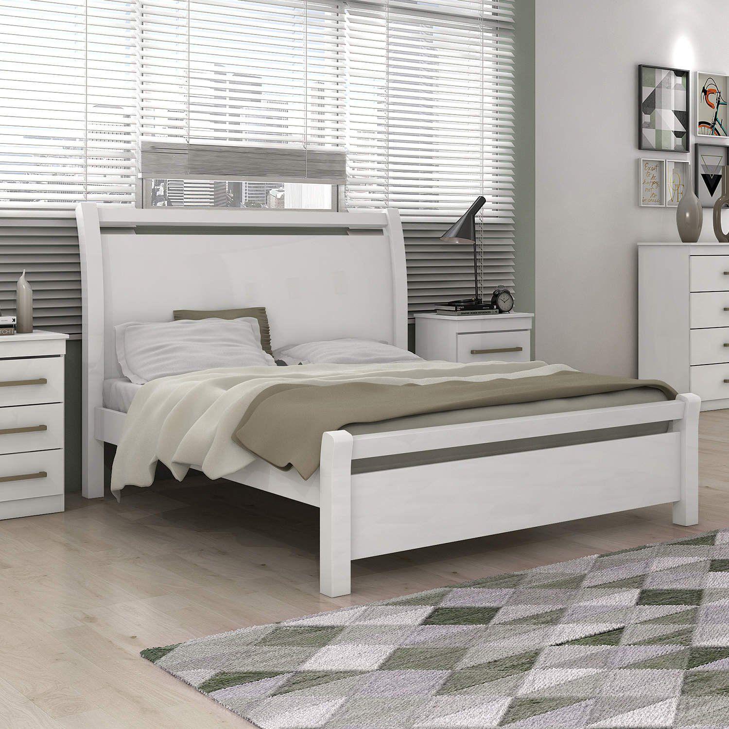 Cama Casal Reali Plus Móveis Lopas Branco - Cama de Casal - Magazine Luiza
