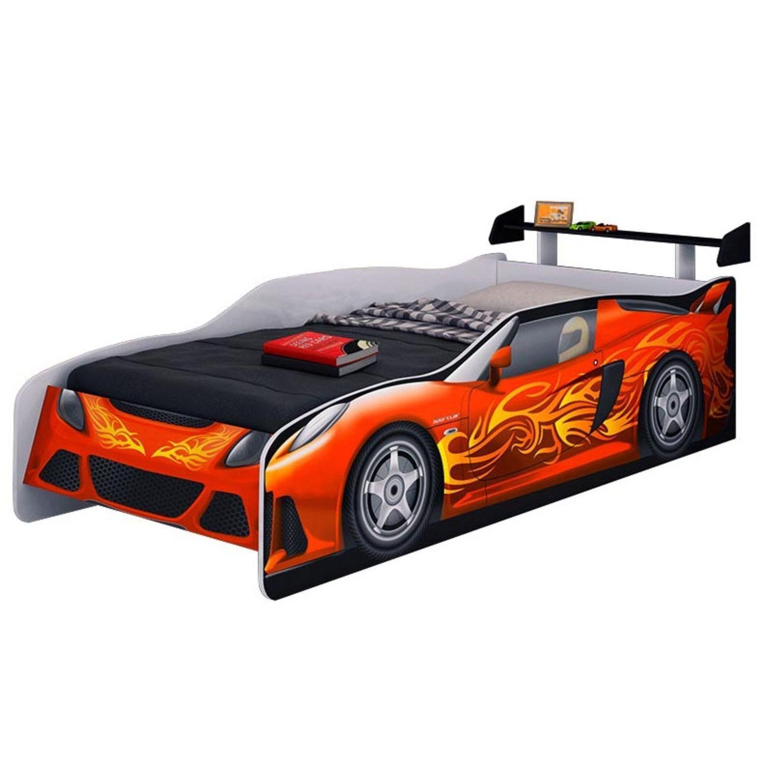 Cama Infantil Sport Car Sport Cars Móveis Estrela Branco Acetinado ...