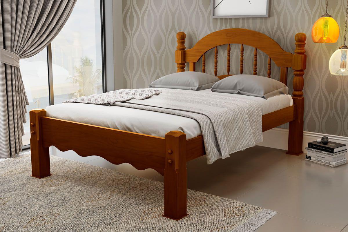 Cama Queen Size Eliane Pezeira Baixa De Madeira Maciça Pinus - Cor ...