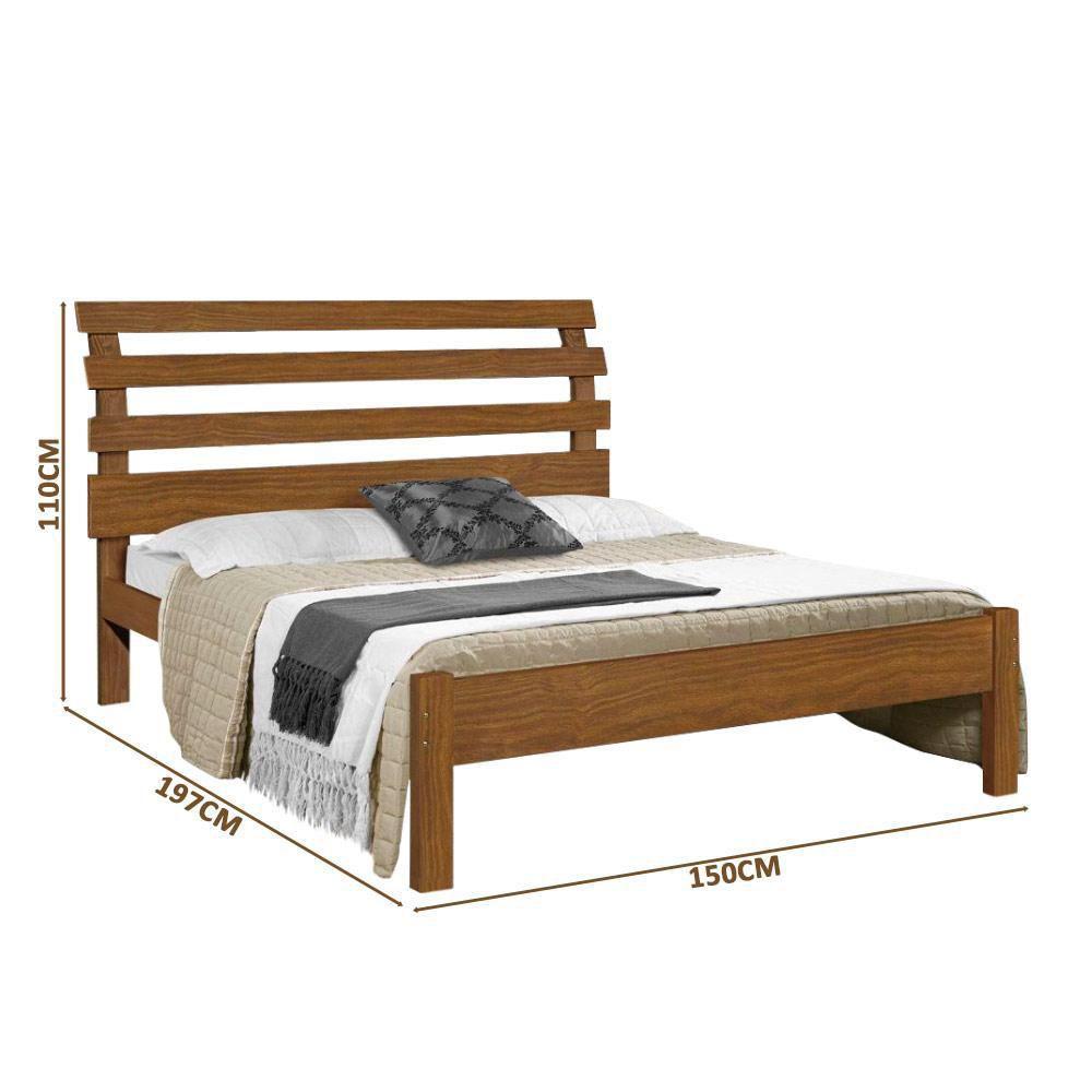 Cama Rustica De Madeira Casal Imbuia Atraente - Cama de Casal ...