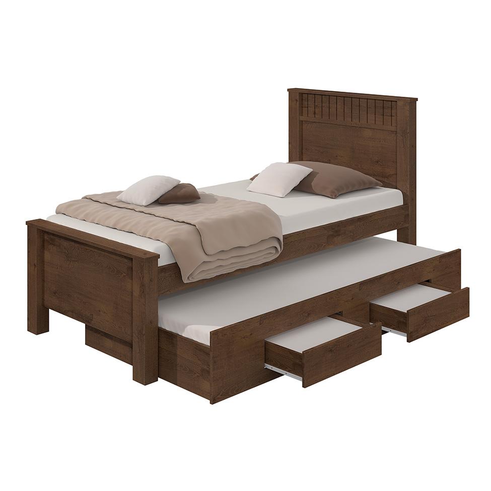 Cama Solteiro Bibox Athenas Imbuia Soft - Lopas - Cama de Solteiro ...