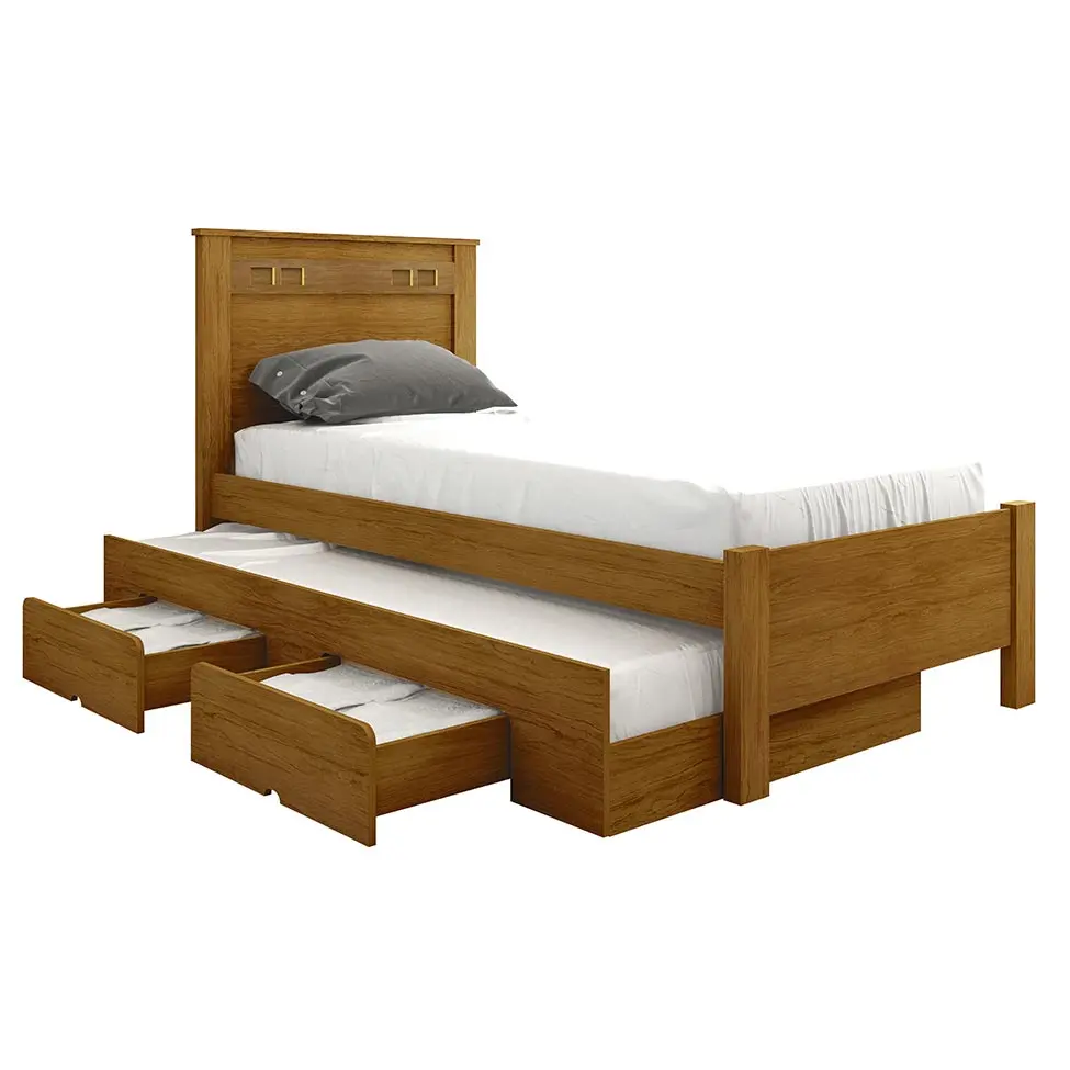 Cama Solteiro Star com Cama Auxiliar Imbuia - Leifer - Cama de Solteiro ...