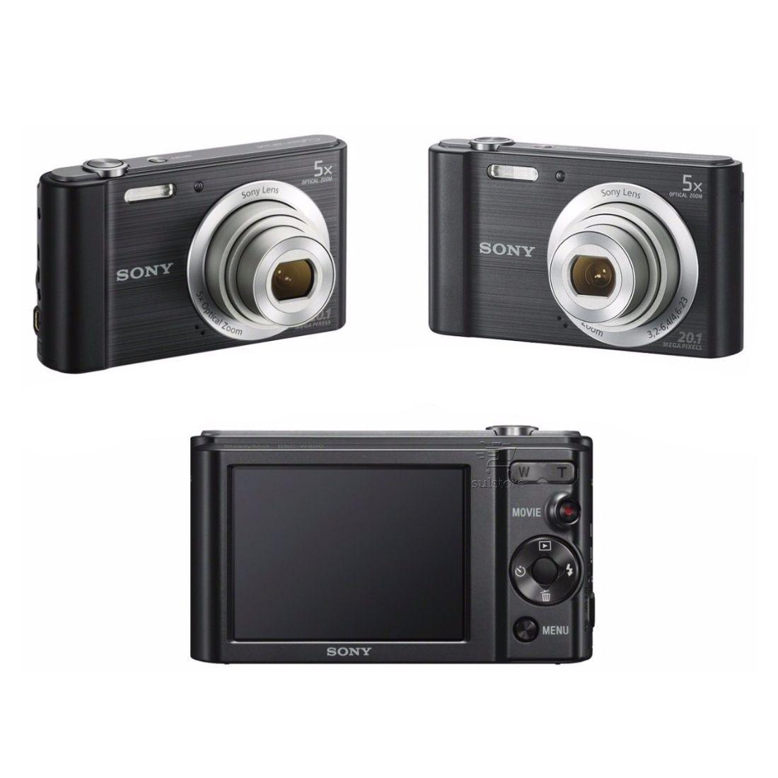 Câmera Digital Sony DSC-W800 20.1MP Zoom Óptico 5X e Bateria ...