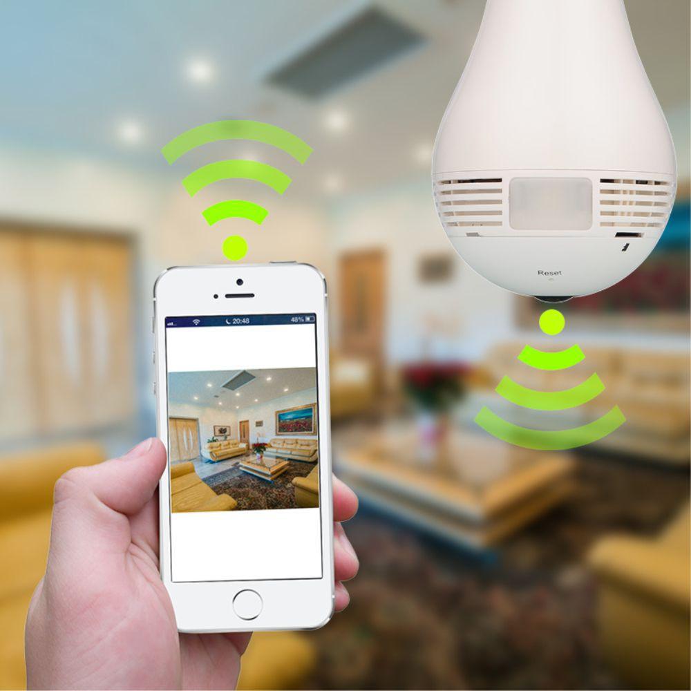 Câmera Lâmpada IP Wifi Lightcam 360º Fisheye Espião - Lâmpada Câmera ...
