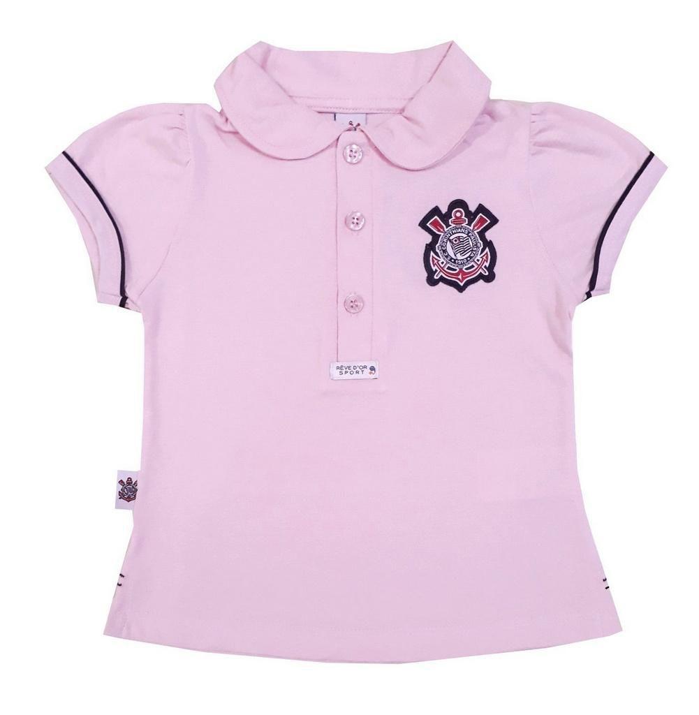 Camisa Polo Infantil Corinthians Rosa Oficial - Revedor - Camisa de ...
