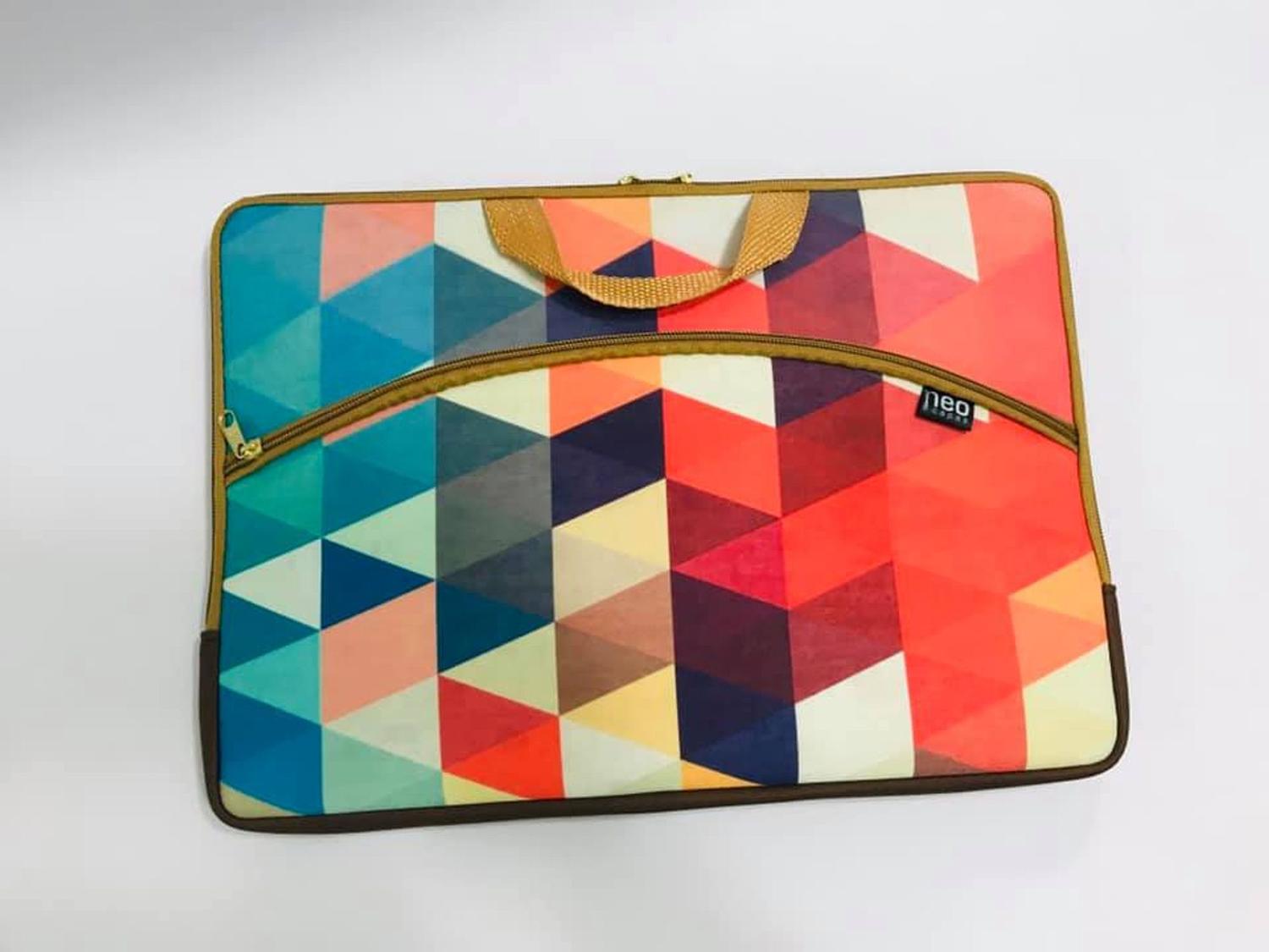 Capa case para Notebook Marrom 15.6” bolsa alça estampada Neoprene ...