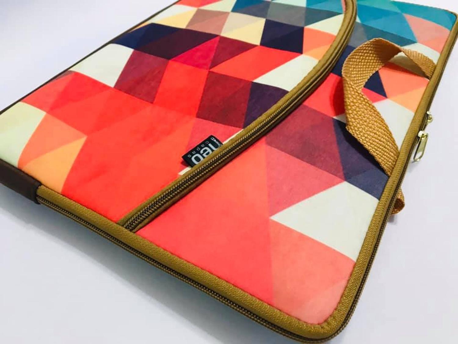 Capa case para Notebook Marrom 15.6” bolsa alça estampada Neoprene ...