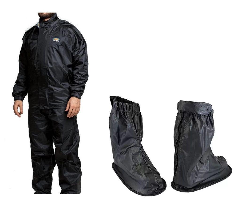 Capa De Chuva Cr California Racing Nylon + Par Polaina Piracapas ...