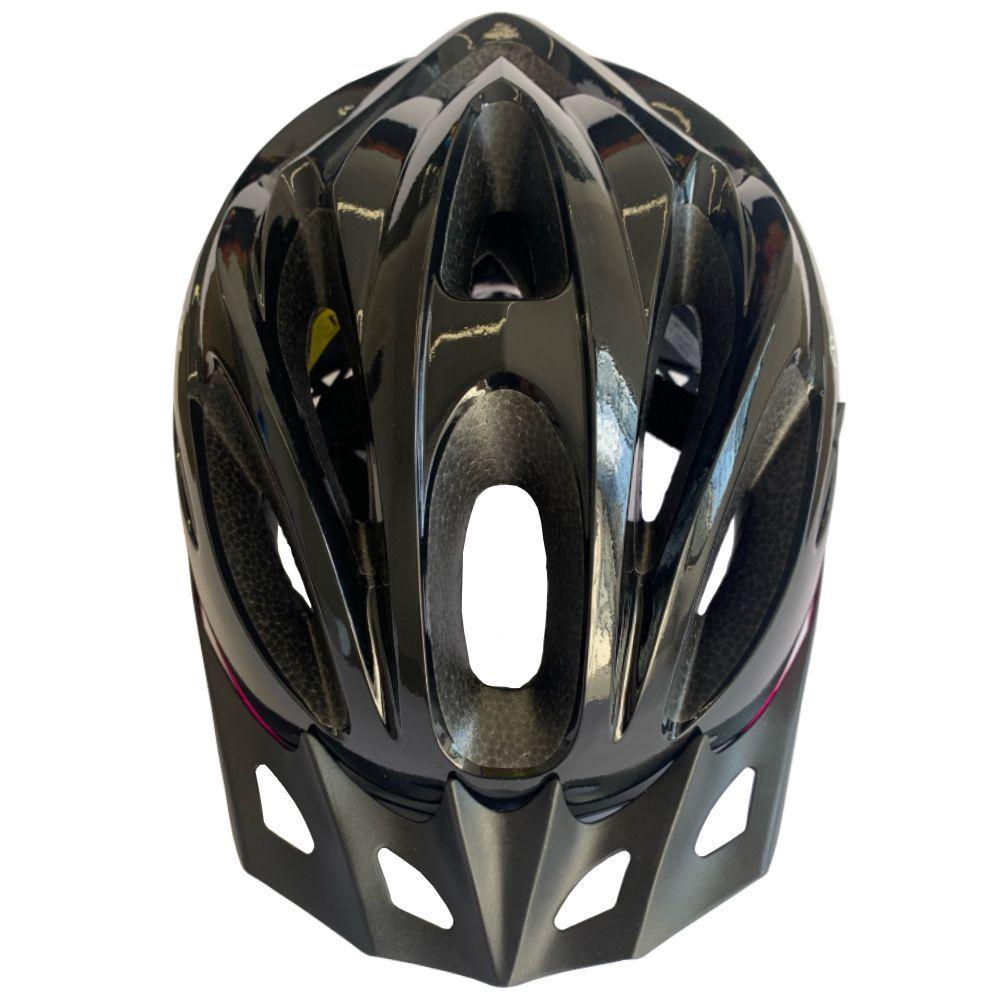 Capacete Bicicleta Feminino Mia Tam M 54 à 57cm LED Sinalizador e Viseira Removível Rosa ...