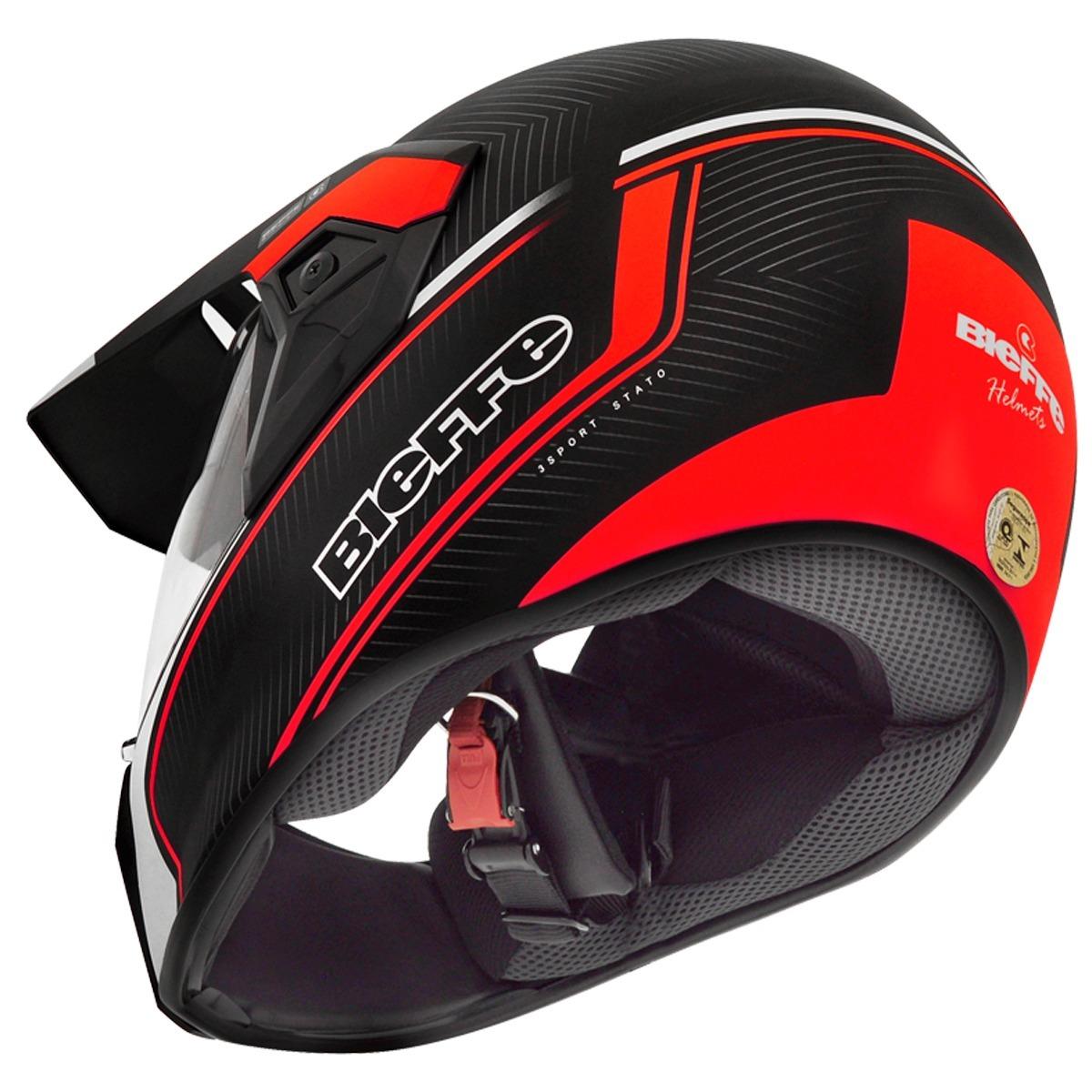 Capacete Bieffe 3 Sport Stato Preto e Vermelho Tamanho:56 - Capacetes ...