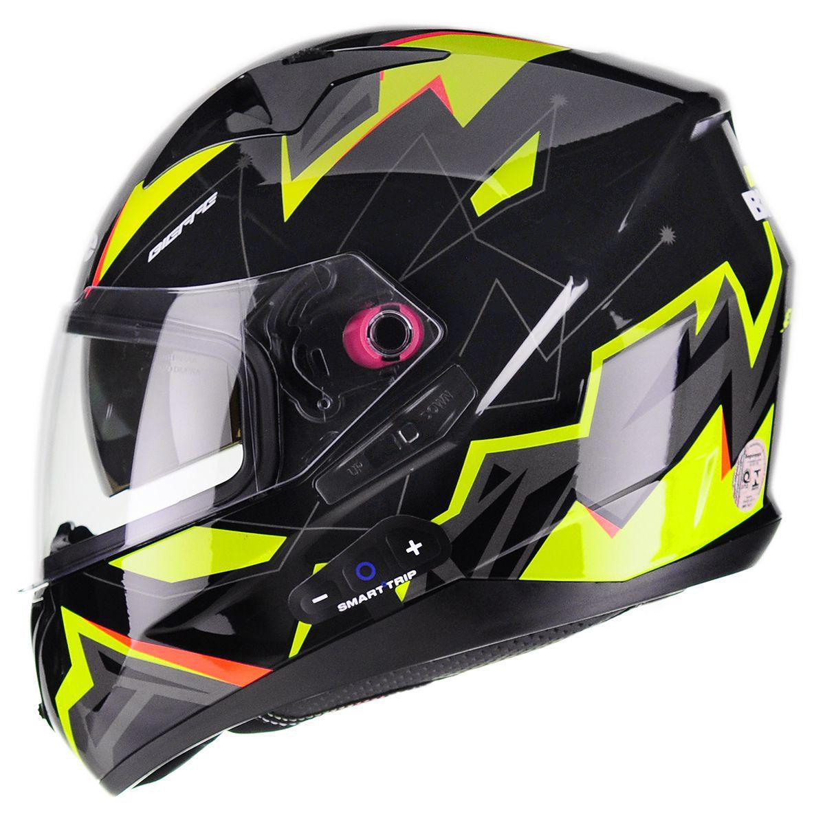 Capacete Bieffe B40 Everest Amarelo Smart Trip Comunicador - Capacetes ...