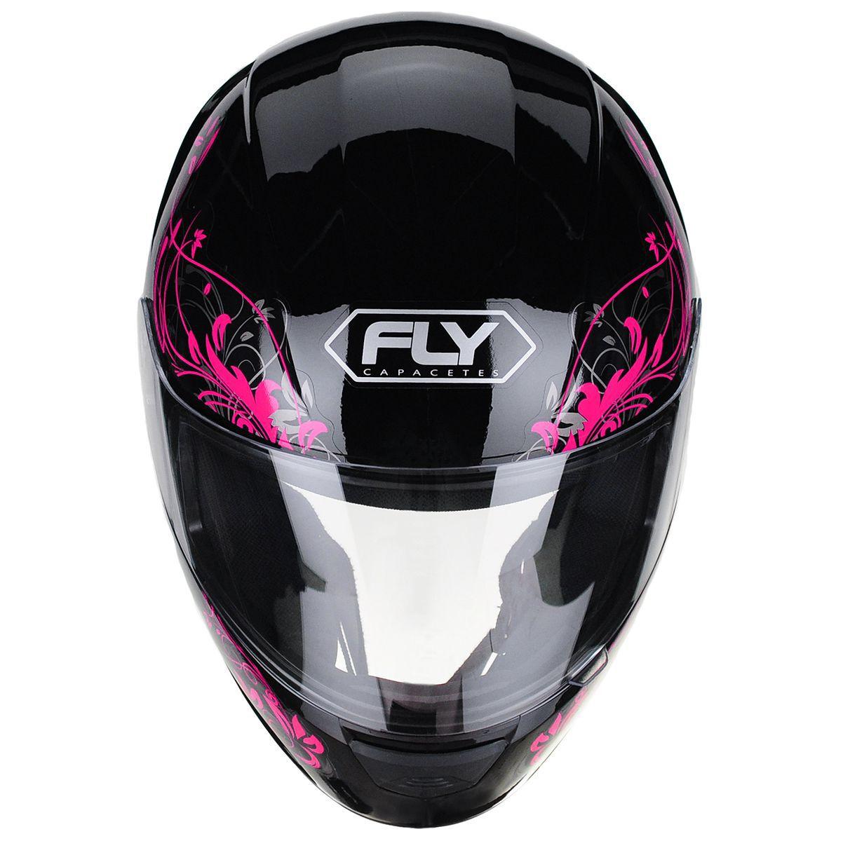 Capacete Moto Feminino Fly F-9 Lyrical Preto Fosco Rosa - Capacetes de ...