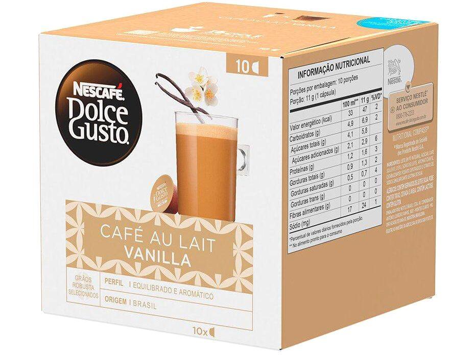 Cápsula de Café Baunilha Dolce Gusto Lungo Café au Lait 10 Cápsulas