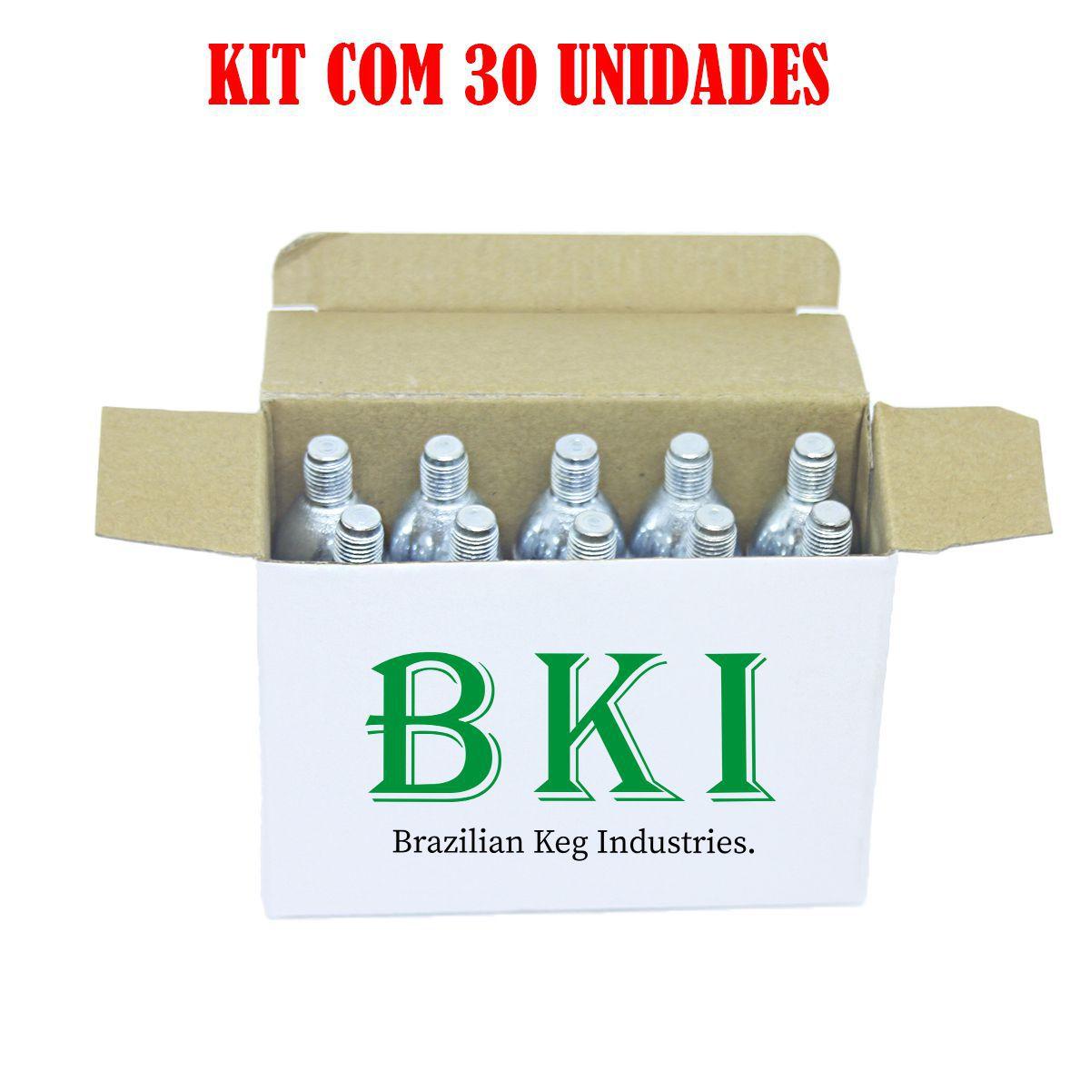 Capsula de CO2 Descartável - 16 Gramas - KIT COM 30 - BKI - Brazilian ...