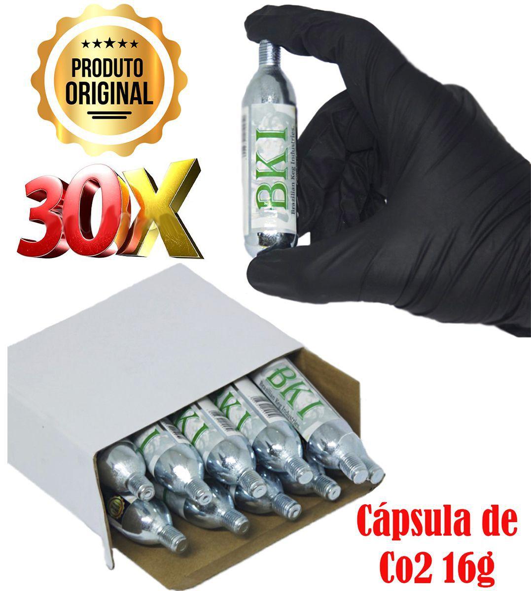 Capsula de CO2 Descartável - 16 Gramas - KIT COM 30 - BKI - Brazilian ...