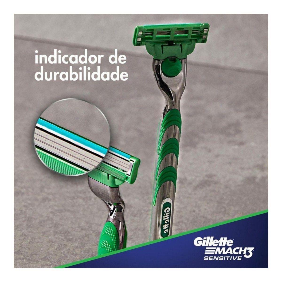 Carga Gillette Mach3 Sensitive 9 Unidades + Aparelho Mach 3 - Aparelho ...