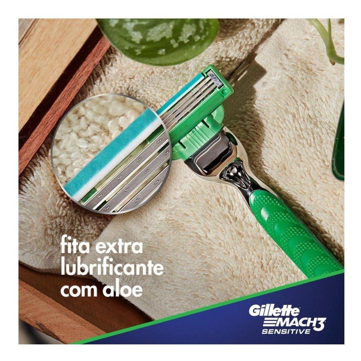 Carga Gillette Mach3 Sensitive 9 Unidades + Aparelho Mach 3 - Aparelho ...
