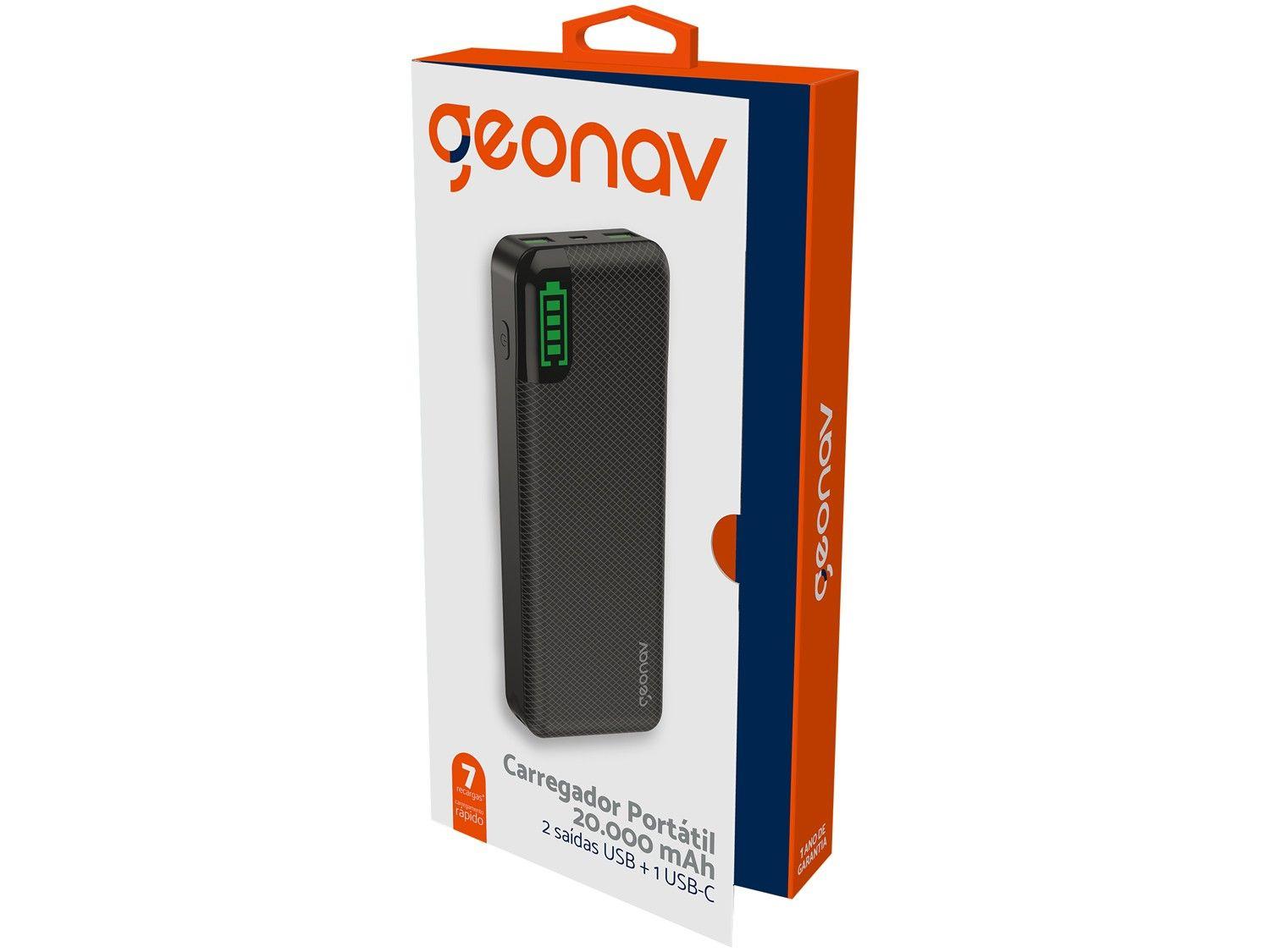 Carregador Portátil/Power Bank Geonav 20000mAh