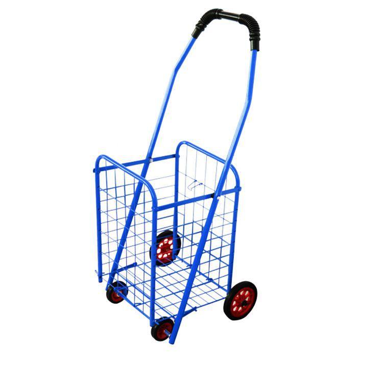 Carrinho De feira ferro Com 4 Rodas Dobravel Mercado Cesto - Ab Midia ...