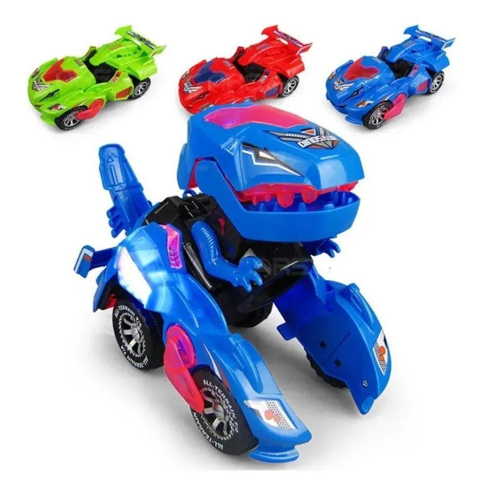 Carro Dinossauro Vira Robô Dino T-rex C/ Luz Som Bate Volta - toys ...