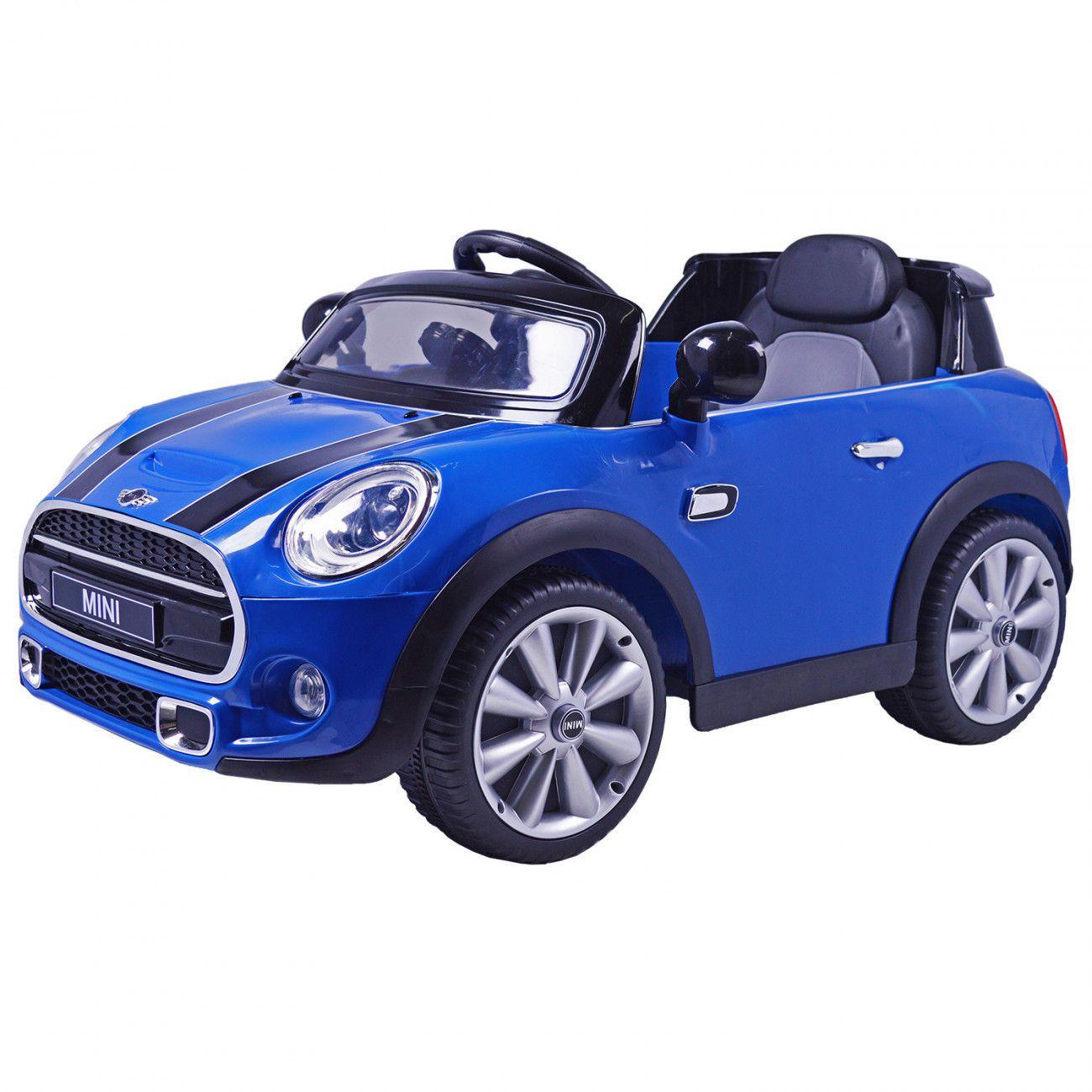 Carro Eletrico Mini Cooper Conversivel com Controle Remoto 12 V Azul ...