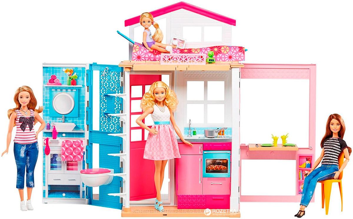 Casa da Barbie Real 4 Ambientes Com Boneca - Mattel - Casinha de Boneca ...