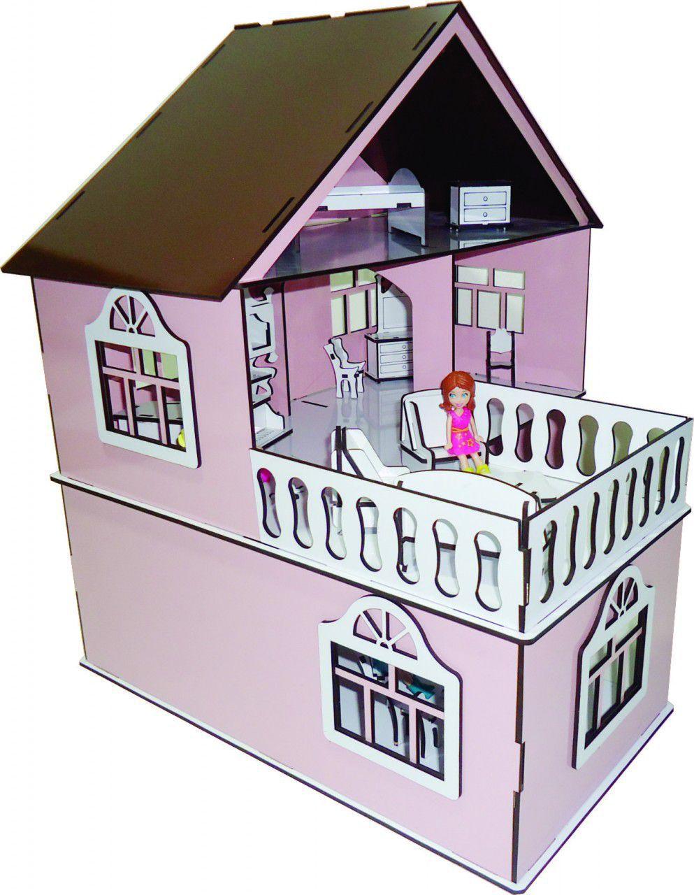 Casa de Bonecas Escala Polly Modelo July Princesa - Darama - Casinha de ...