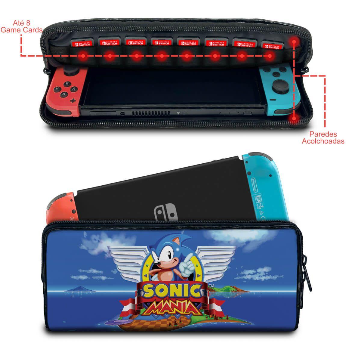 Case Para Nintendo Switch Bolsa Estojo Sonic Mania