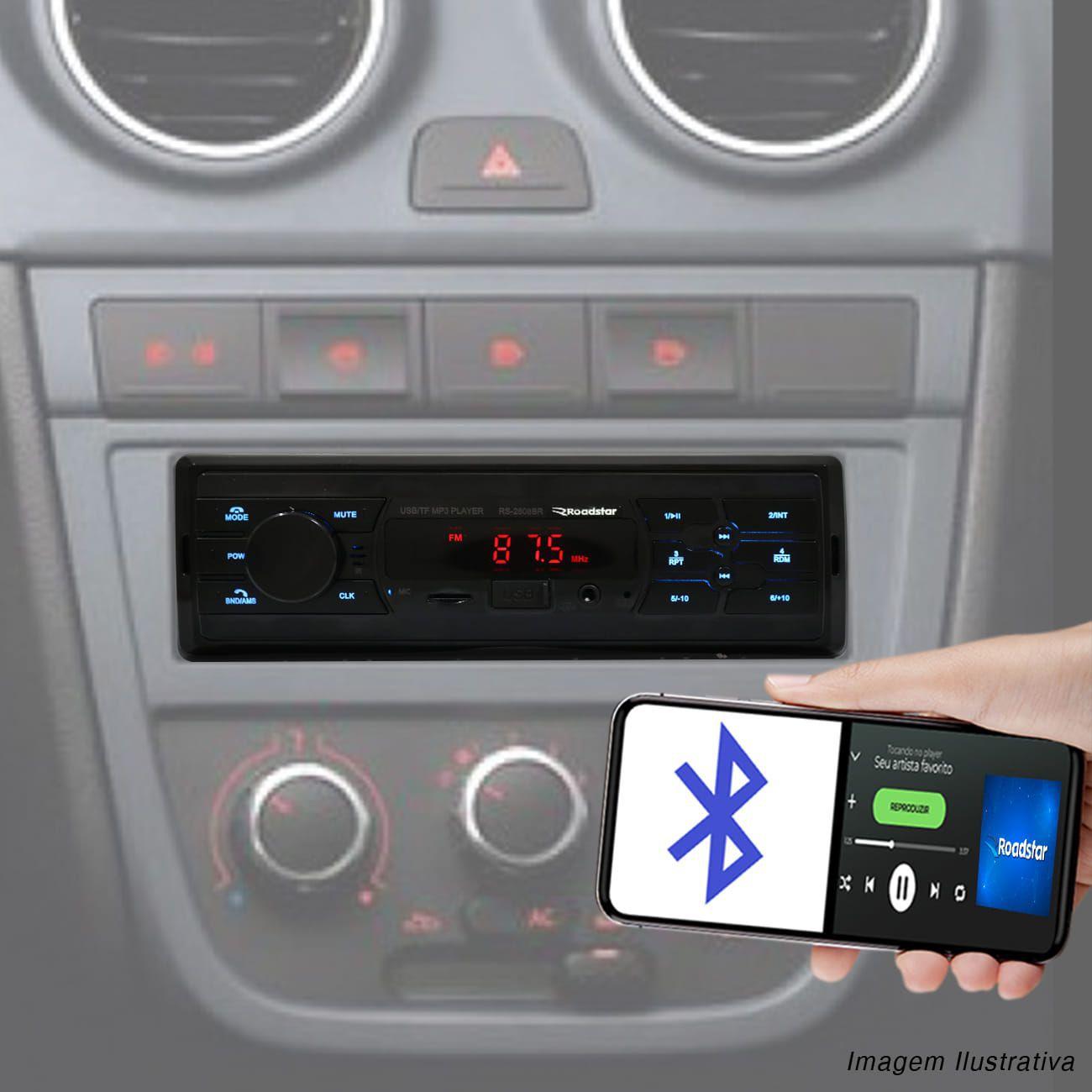 CD Player Automotivo Roadstar RS-2608BR Plus 1 Din BT USB SD Aux P2 ...