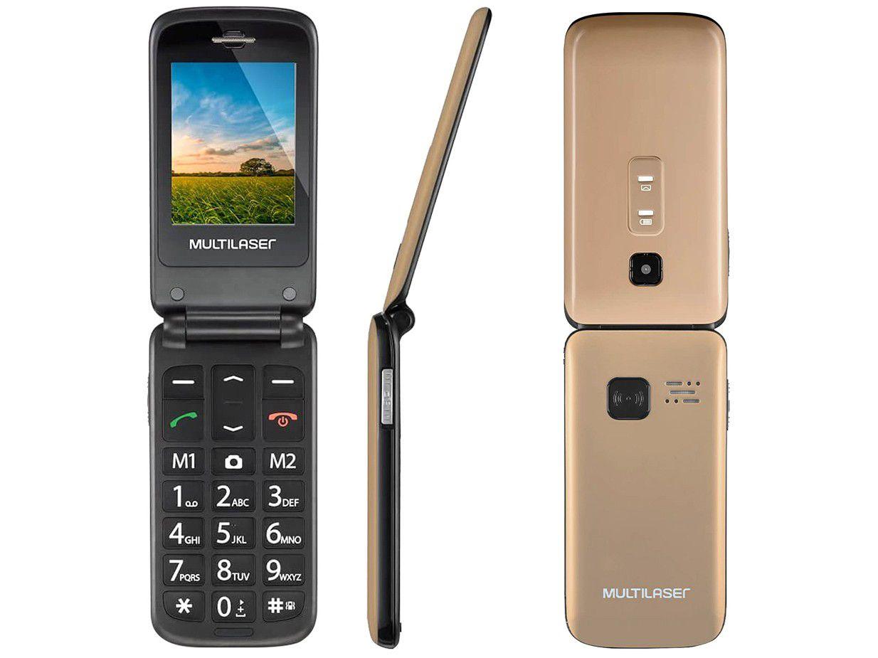 Celular Multi Flip Vita Dual Chip 2G Rádio FM MP3 Bluetooth Desbloqueado