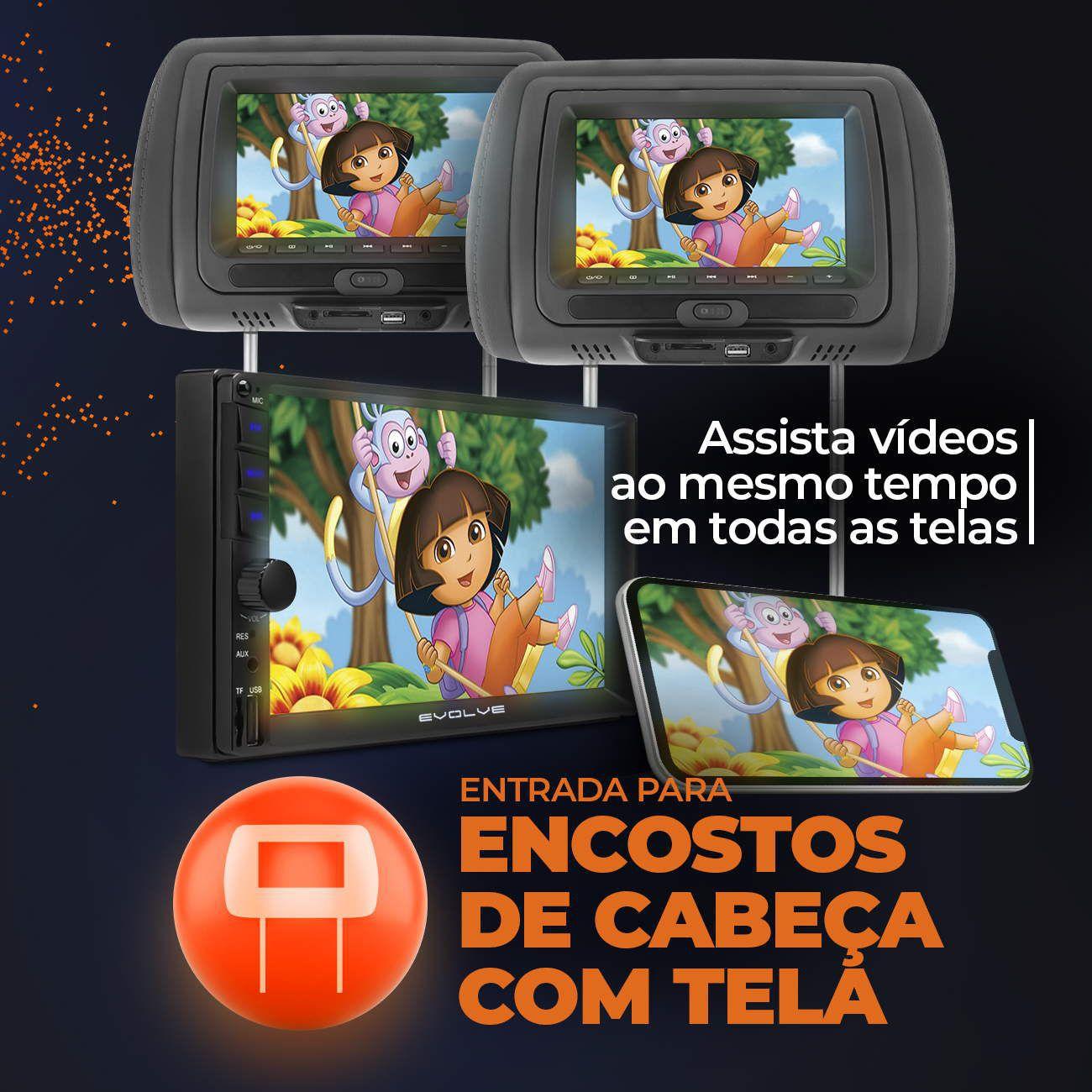 Central Multimídia Cobalt Prisma Onix Spin Multilaser Evolve GP348 Preto MP5 BT Espelha + Câmera ...